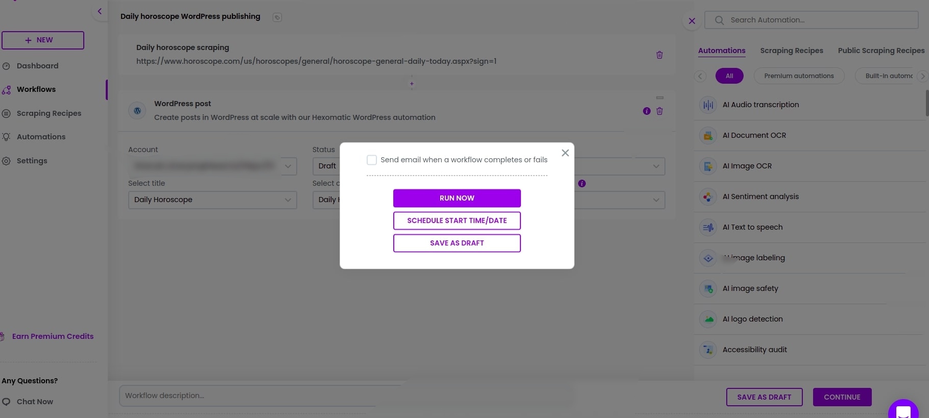 How to scrape data and bulk publish on WordPress | Hexomatic