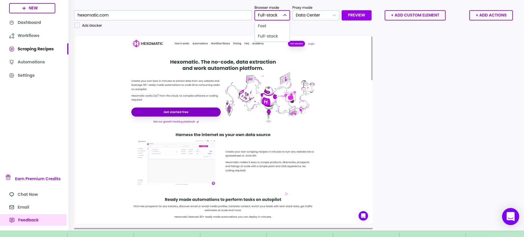 Custom Actions 101 How To Create Complex Scraping Recipes Hexomatic 0454
