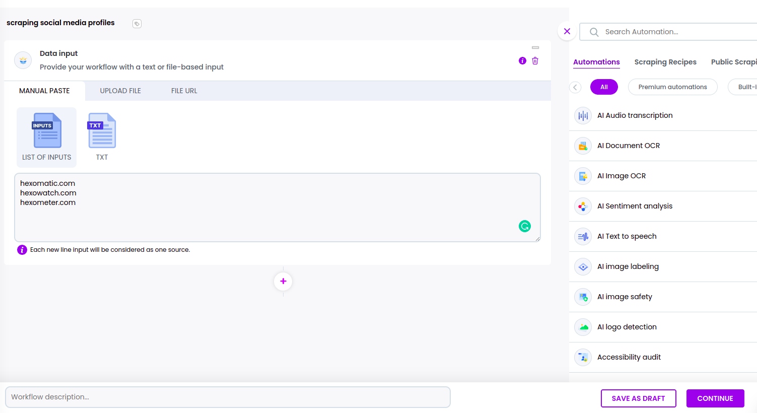 How to scrape social media profiles from websites at scale | Hexomatic
