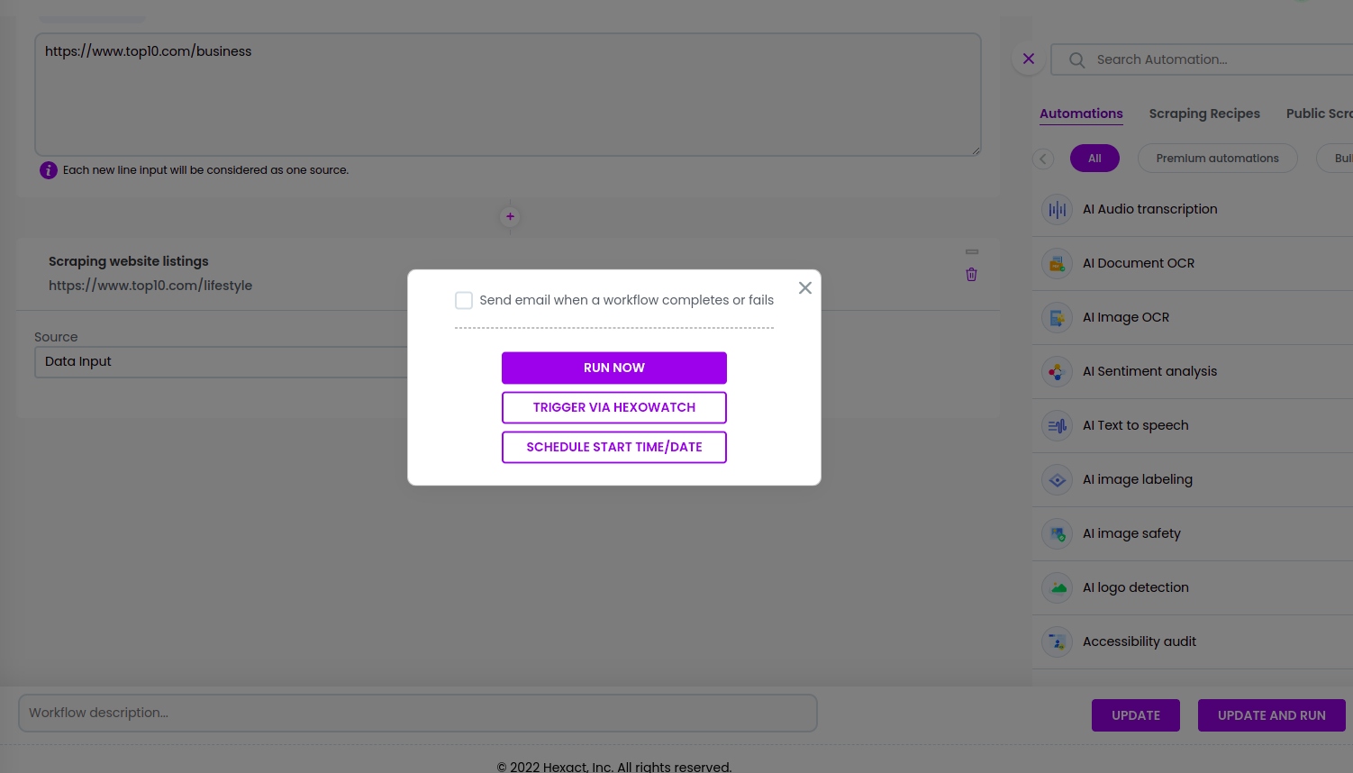 How to scrape any website to an Excel spreadsheet | Hexomatic