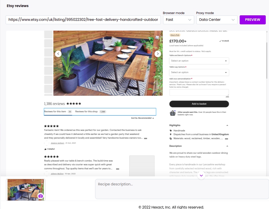 How to scrape Etsy reviews and run sentiment analysis