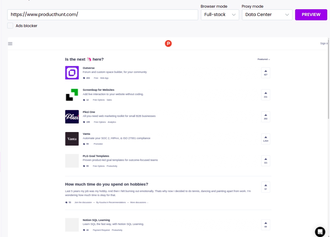 How to scrape Product Hunt | Hexomatic Academy