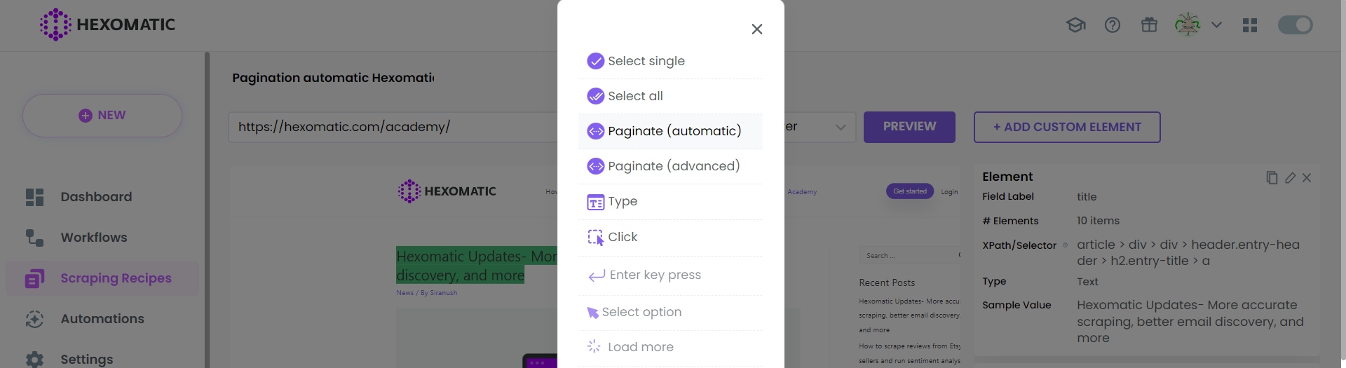 How to Use Pagination When Scraping Websites | Hexomatic