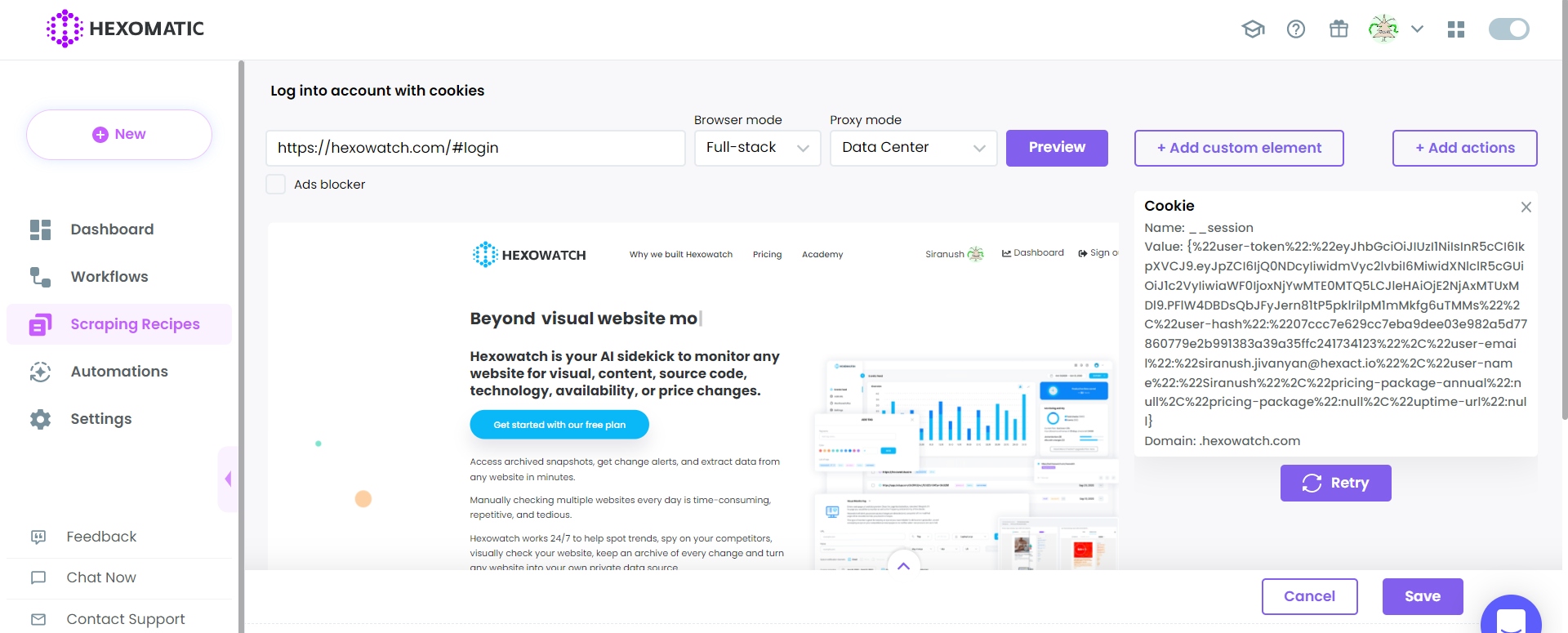 How to use cookies to log into password-protected websites | Hexomatic