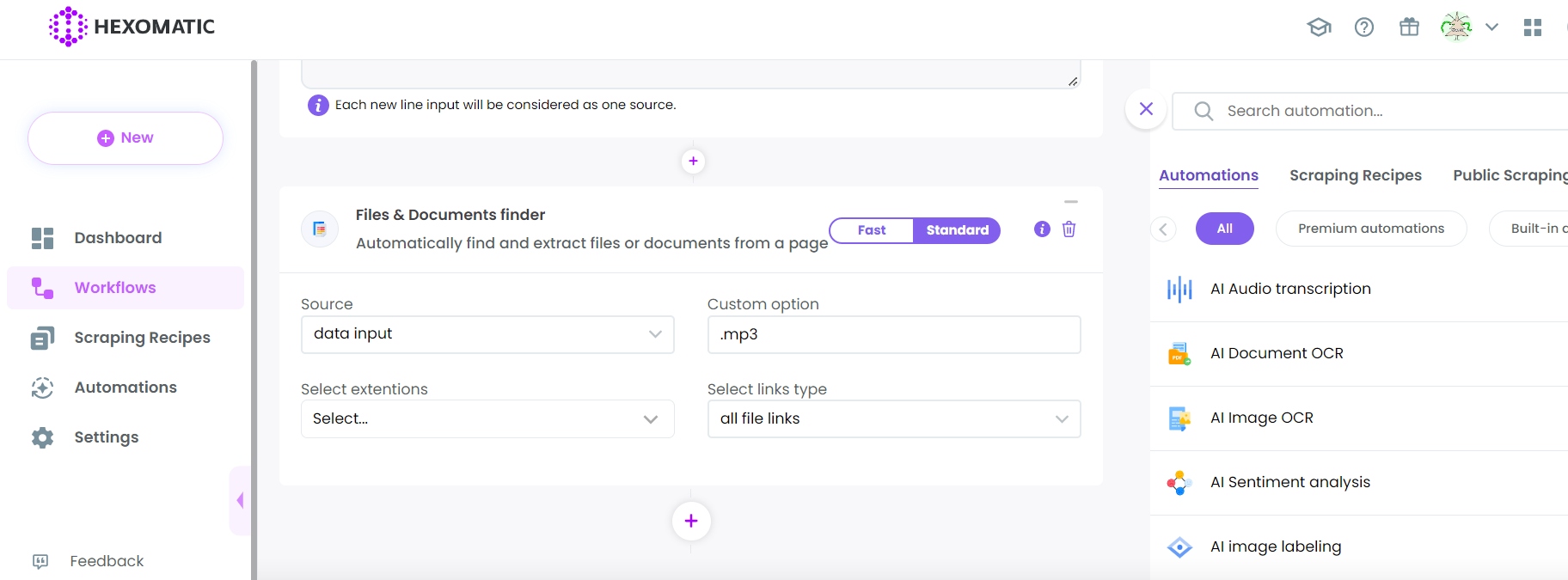 How to scrape and download MP3 files | Hexomatic