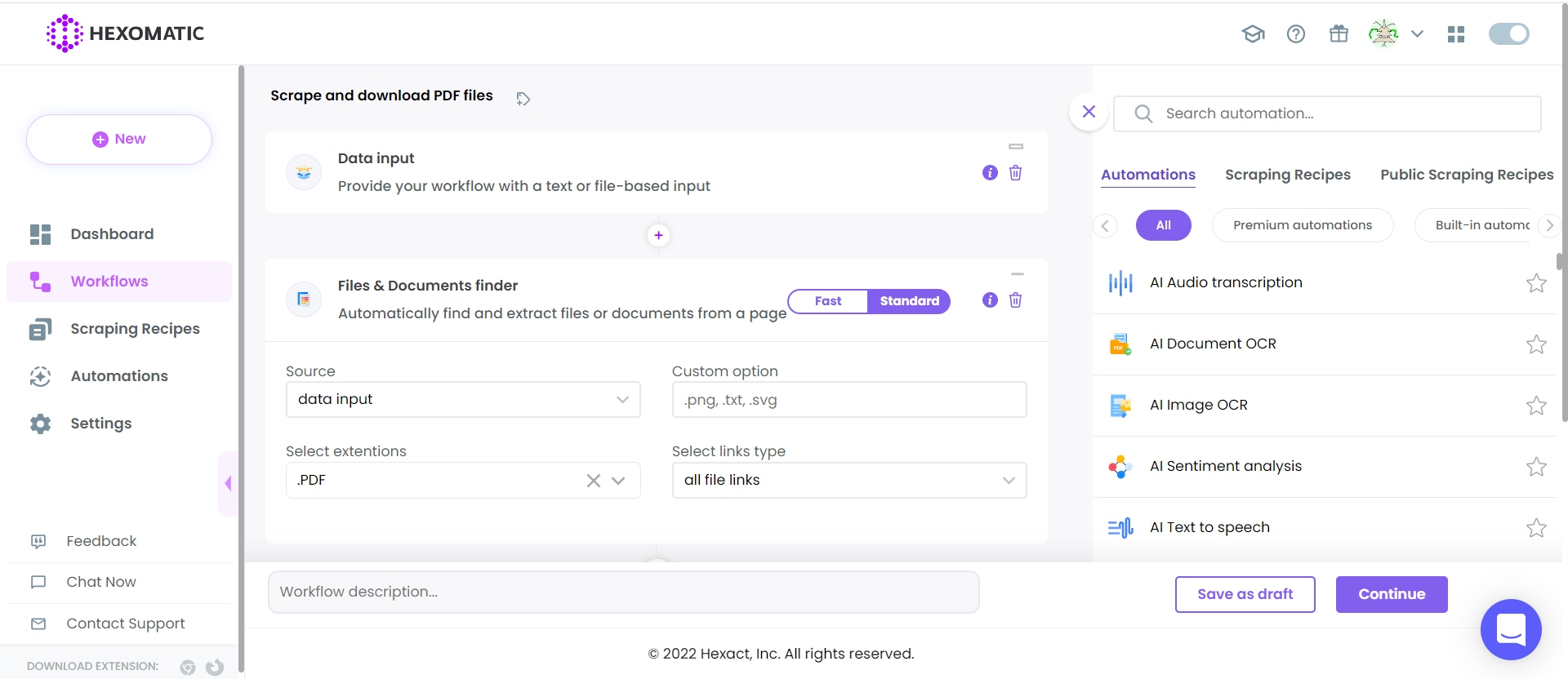 How to scrape and download PDF files | Hexomatic