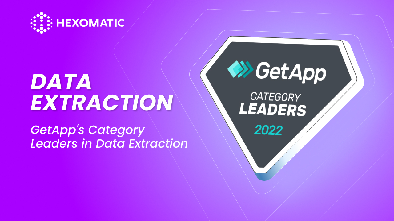 Hexomatic- Category Leader on GetApp 2022 Data Extraction Software Ranking | Hexomatic