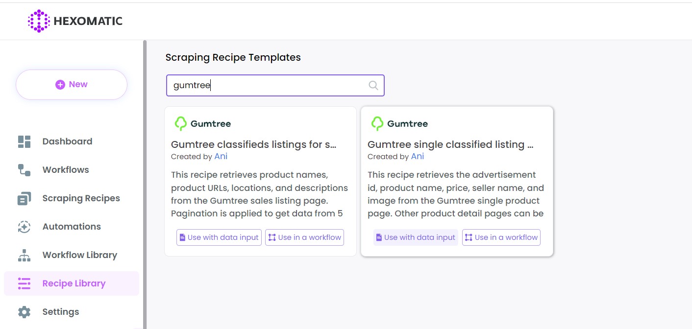 How to scrape Gumtree | Hexomatic