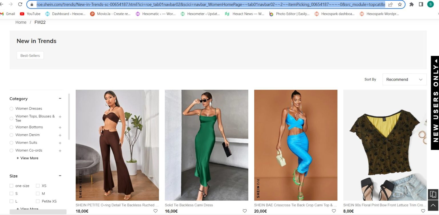 How to scrape Shein | Hexomatic