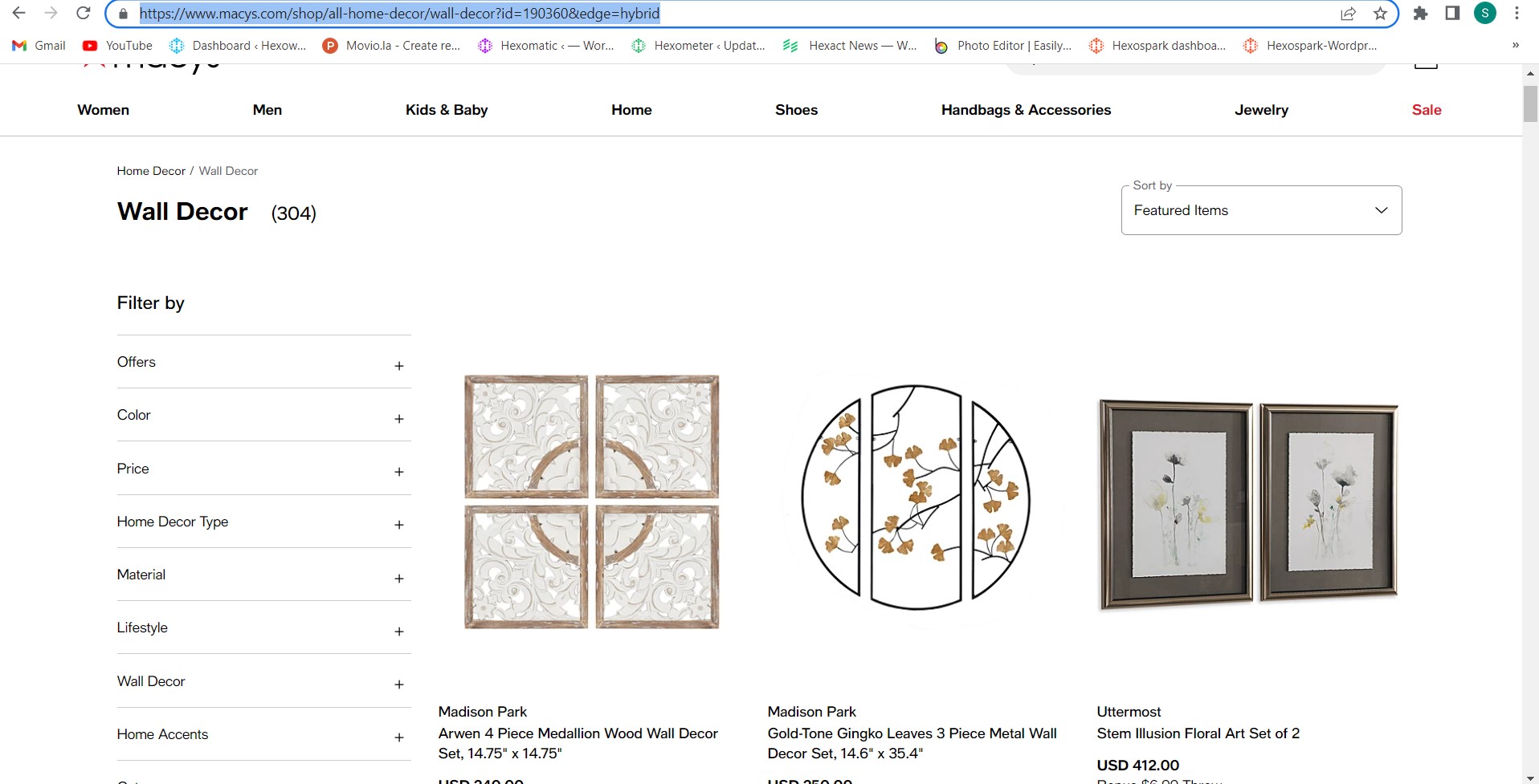How to scrape Macy's | Hexomatic