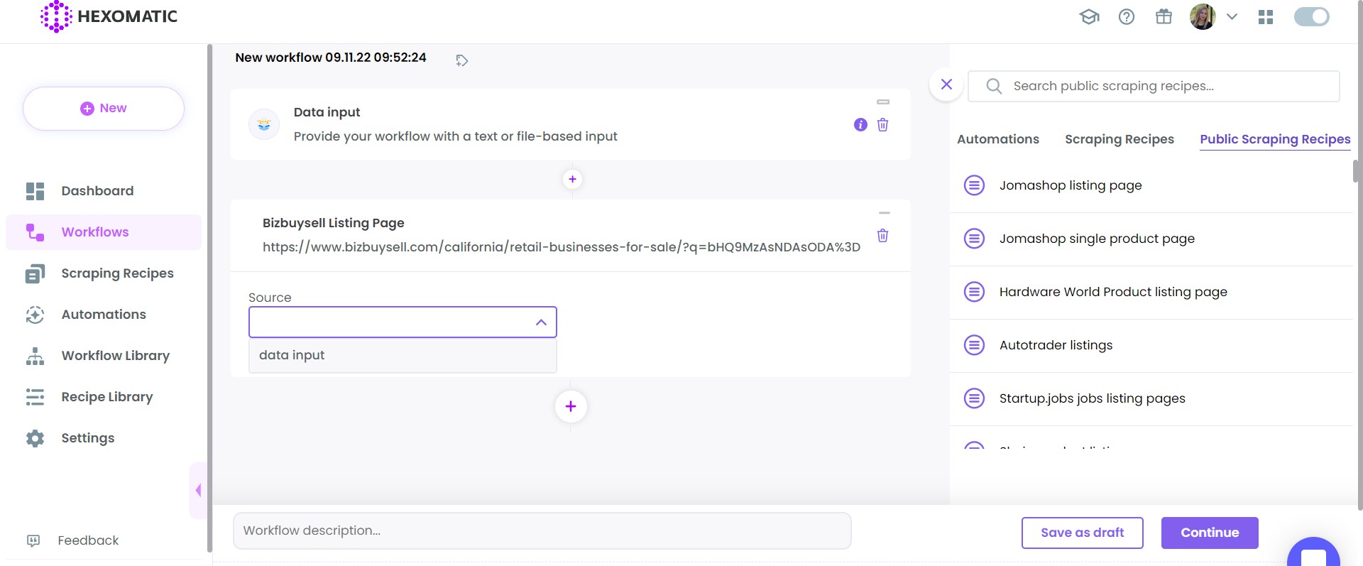 How to scrape BizBuySell | Hexomatic