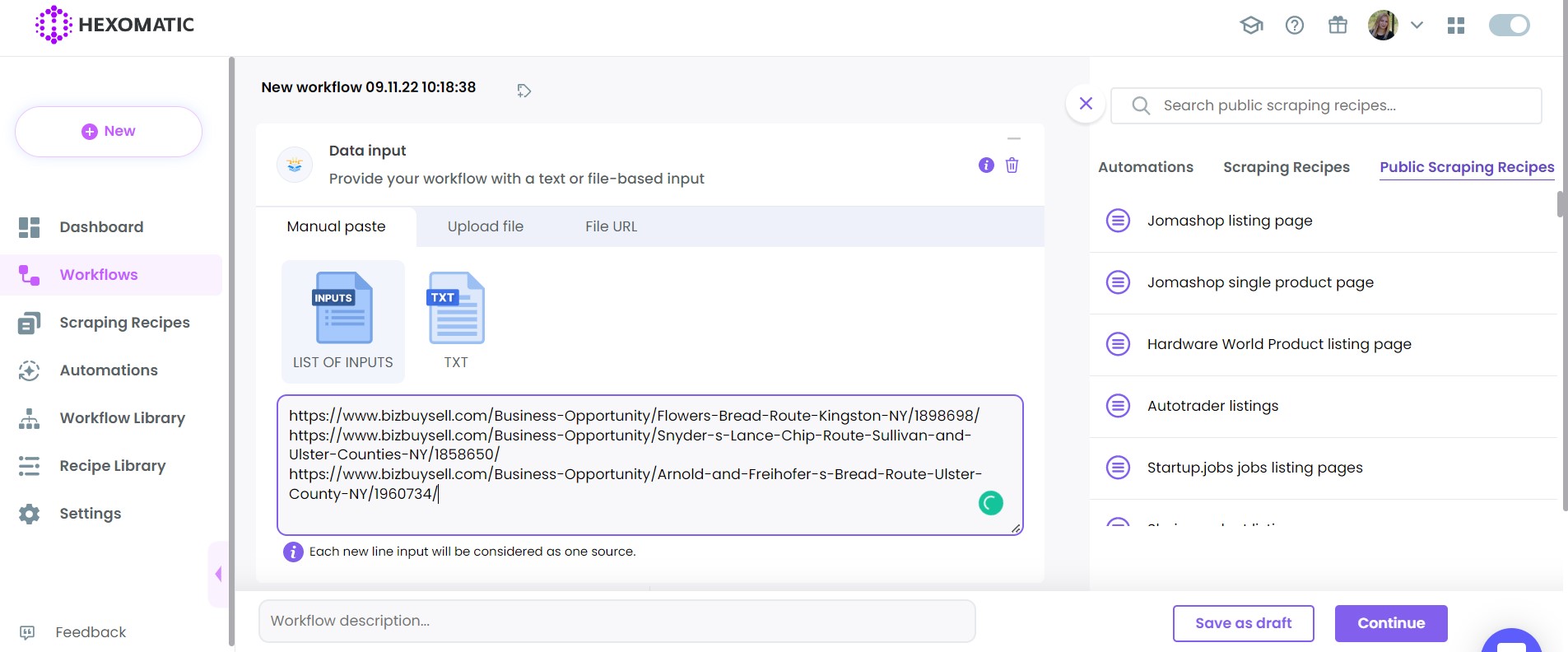 How to scrape BizBuySell | Hexomatic