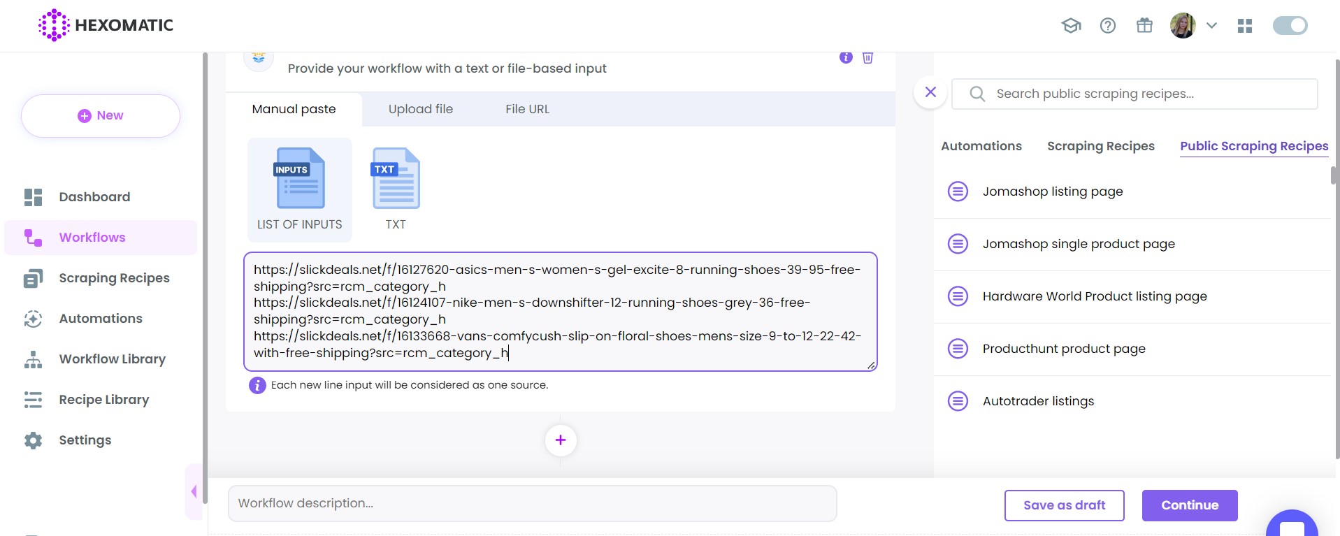 How to scrape Slickdeals | Hexomatic