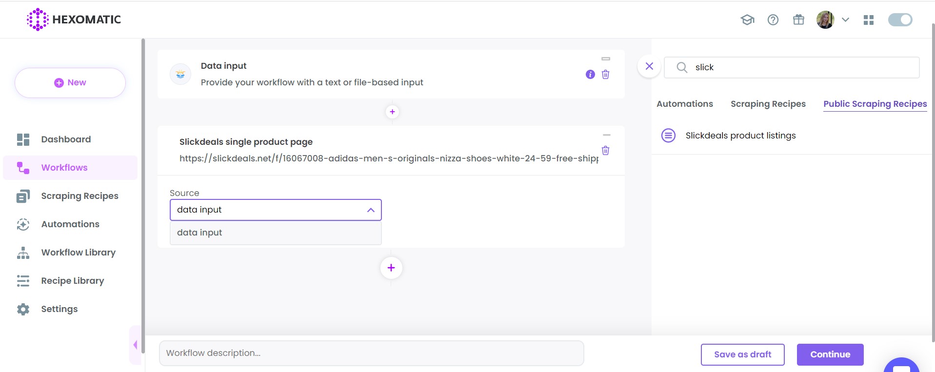 How to scrape Slickdeals | Hexomatic