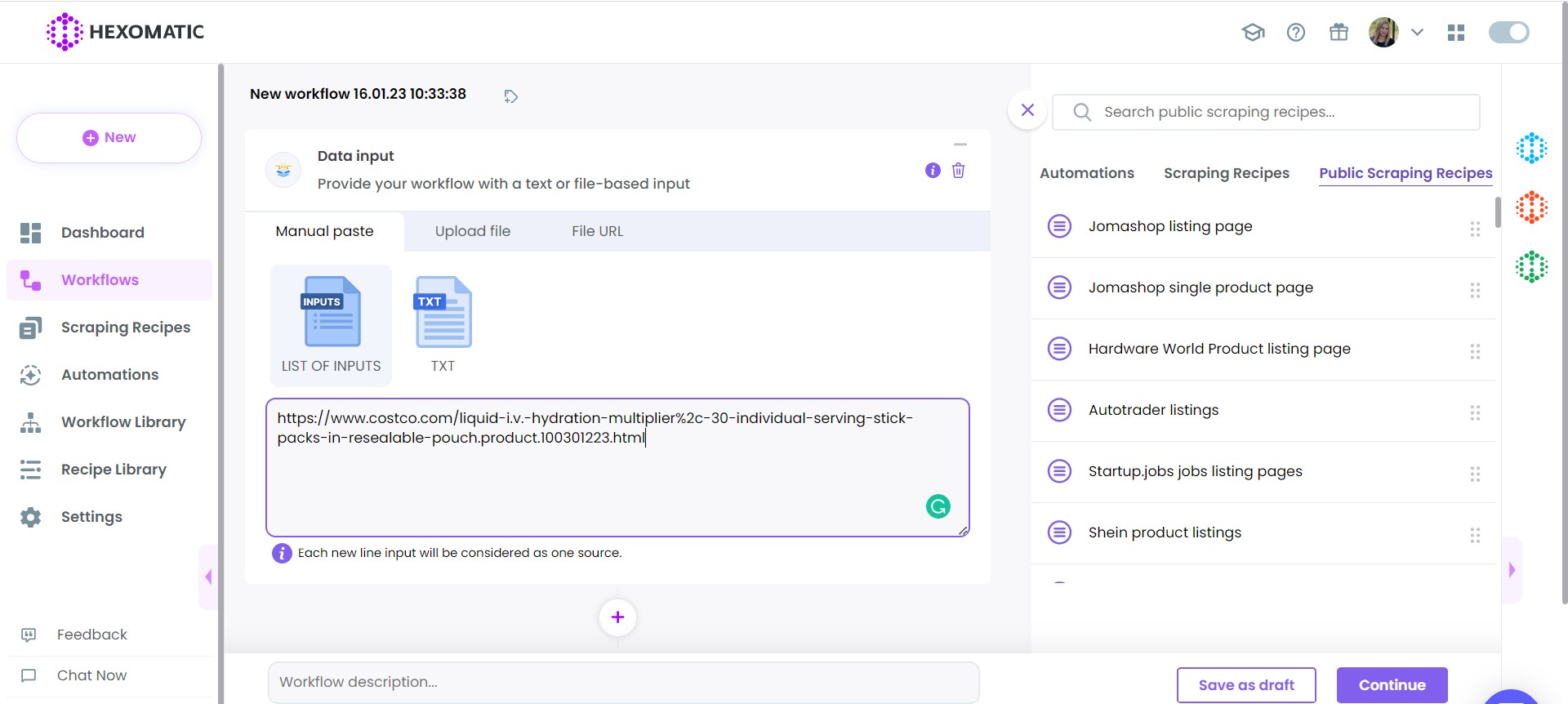How to scrape Costco | Hexomatic