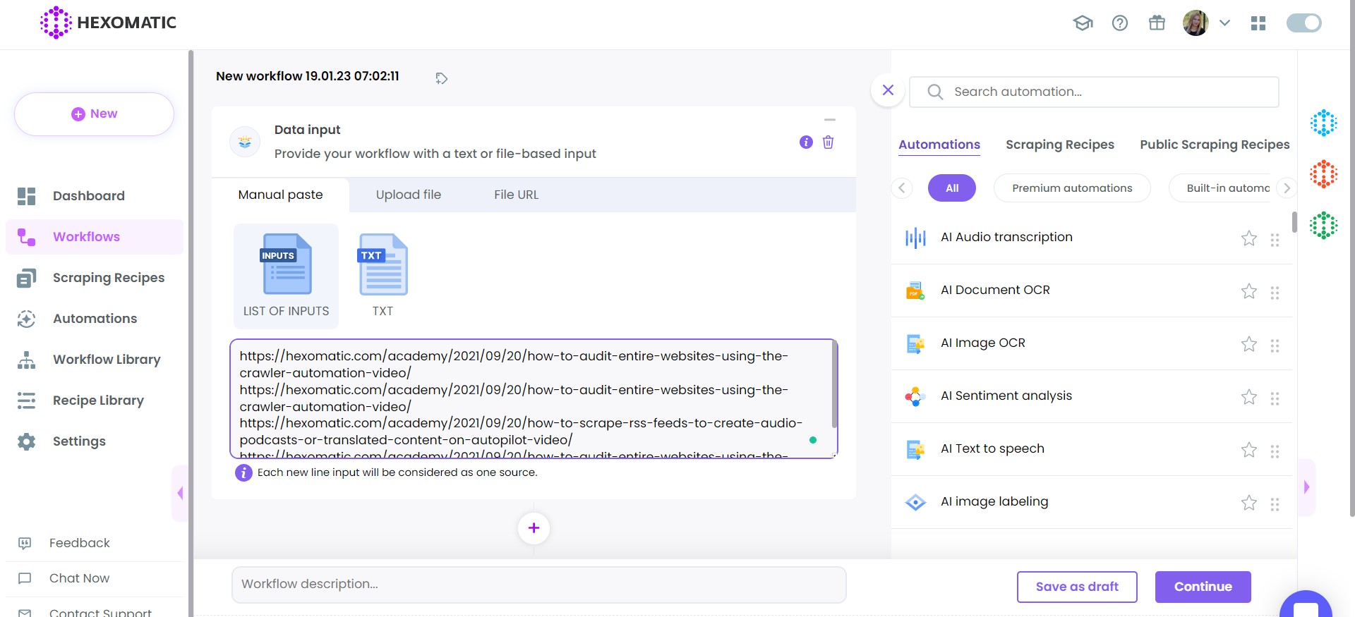 How to scrape videos from any website | Hexomatic