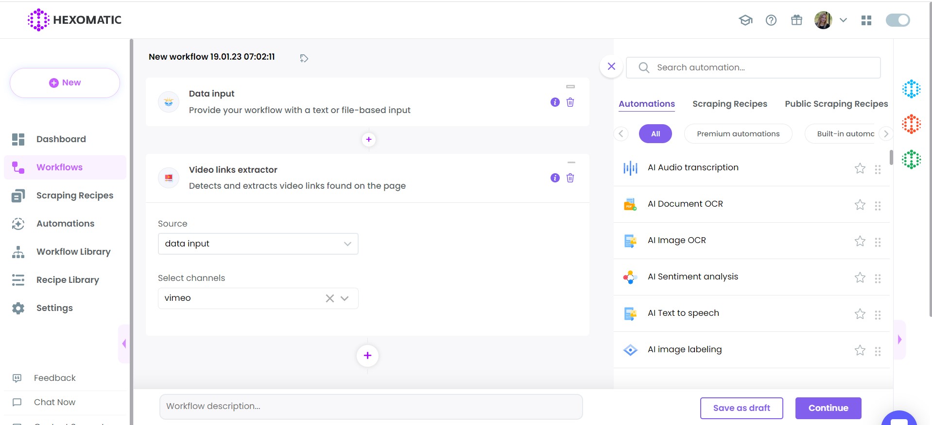 How to scrape videos from any website | Hexomatic