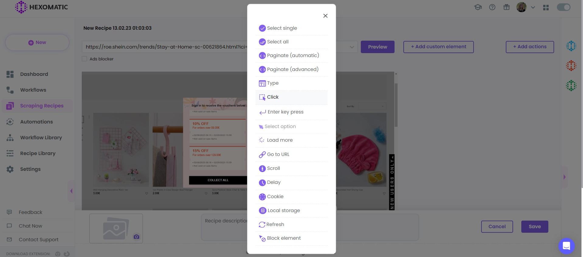 How to Perform 2-step Scraping | Hexomatic