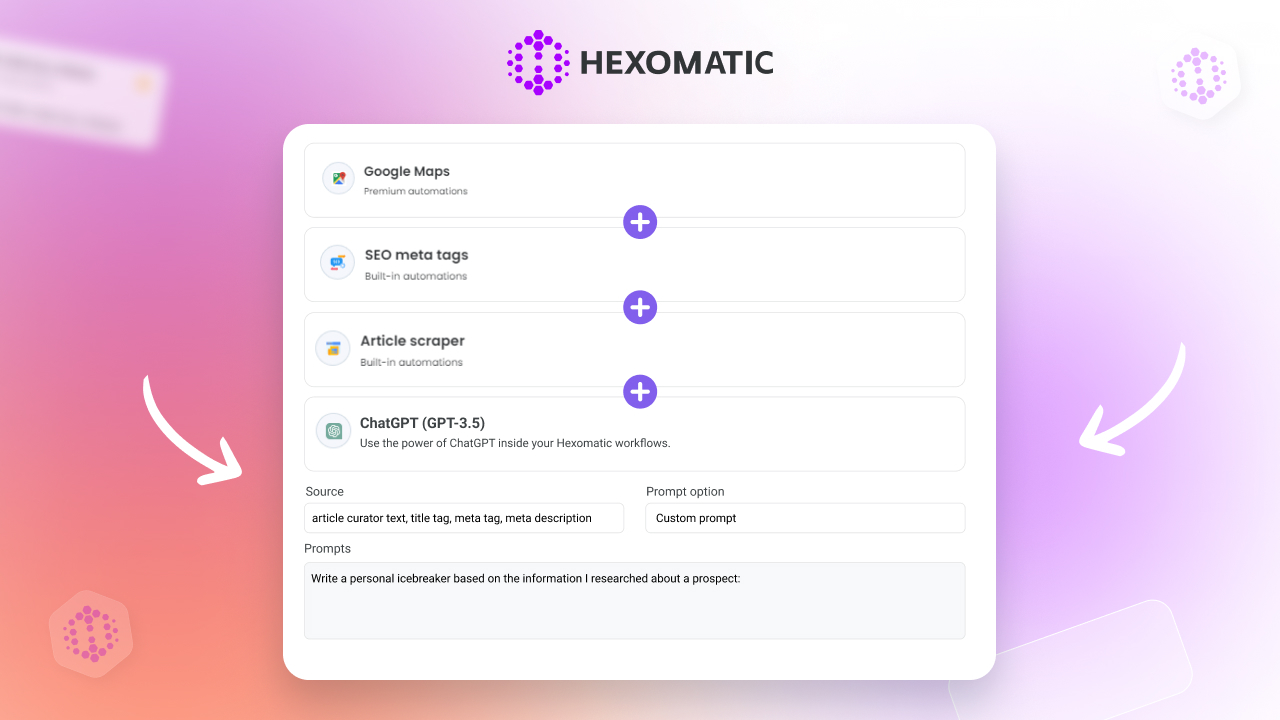 Hexomatic Updates Automate Chatgpt With Multiple Data Sources