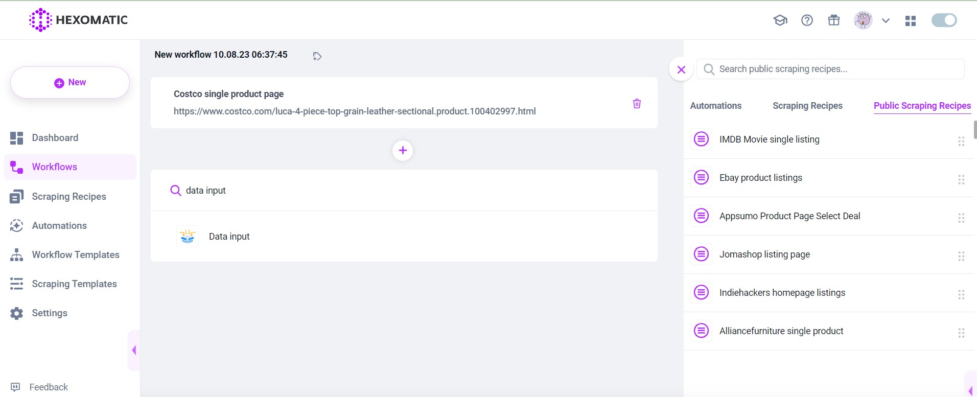 How to scrape Costco | Hexomatic
