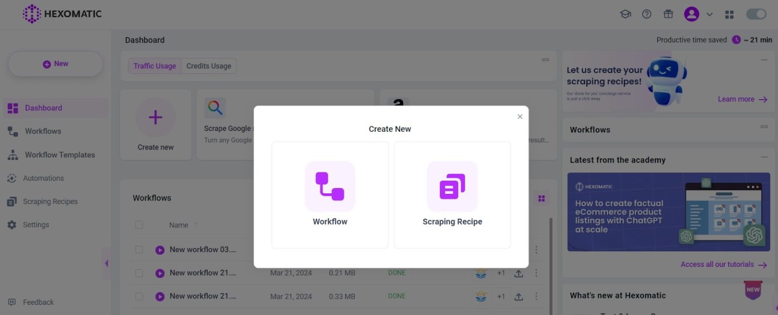 How to scrape text and images from any page | Hexomatic