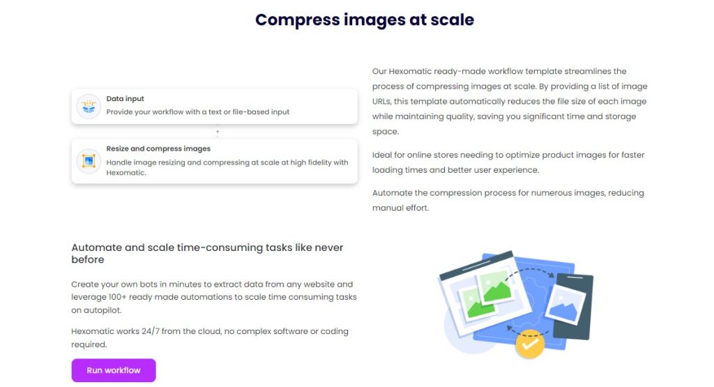 How to compress images in bulk without Photoshop | Hexomatic